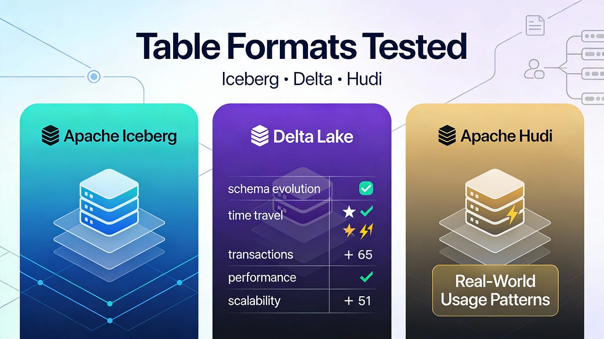 Iceberg, Delta, Hudi: I Tested All Three Table Formats — Here’s What ...