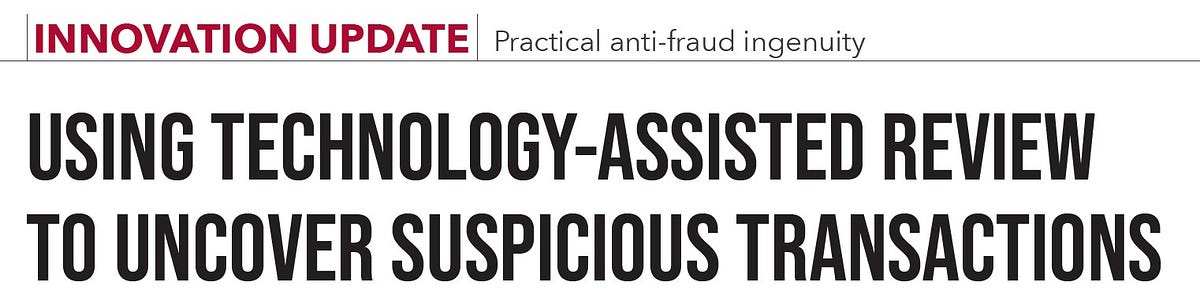 How Technology Assisted Review reduced an FCPA Settlement with the DOJ — looking at payments ...