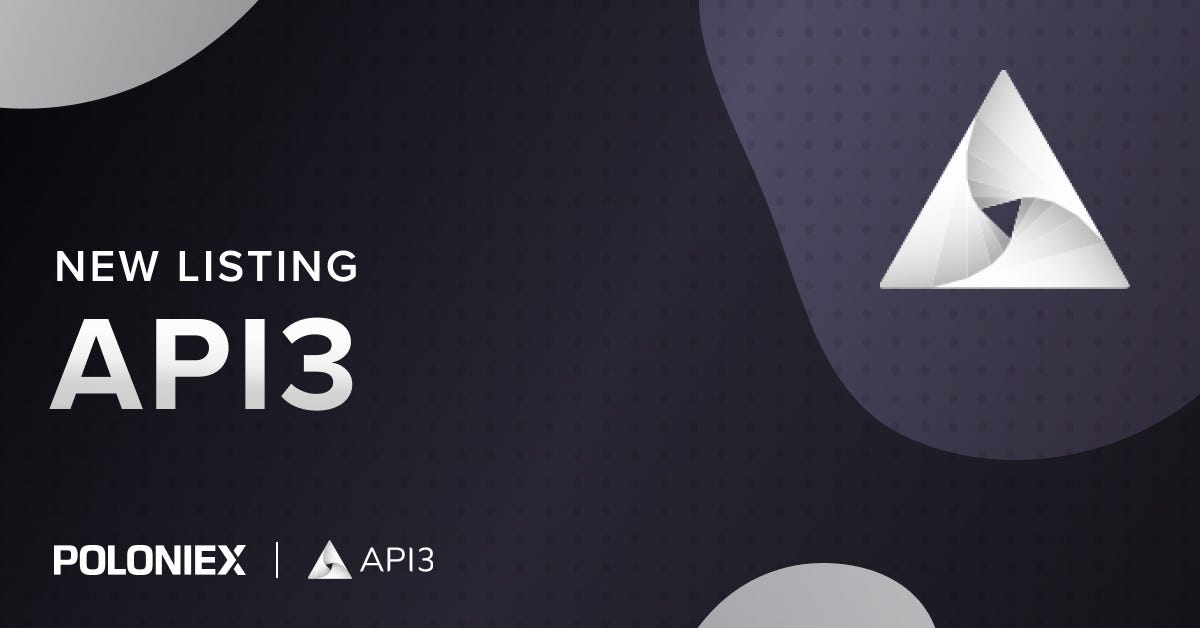API3 is Now Listed on Poloniex. We’re excited to welcome API3 (API3) to ...