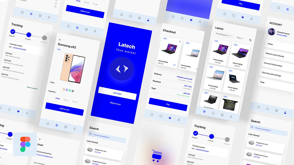 Tech Market App UI Design Using Figma Step By Step | Figma Tutorial ...