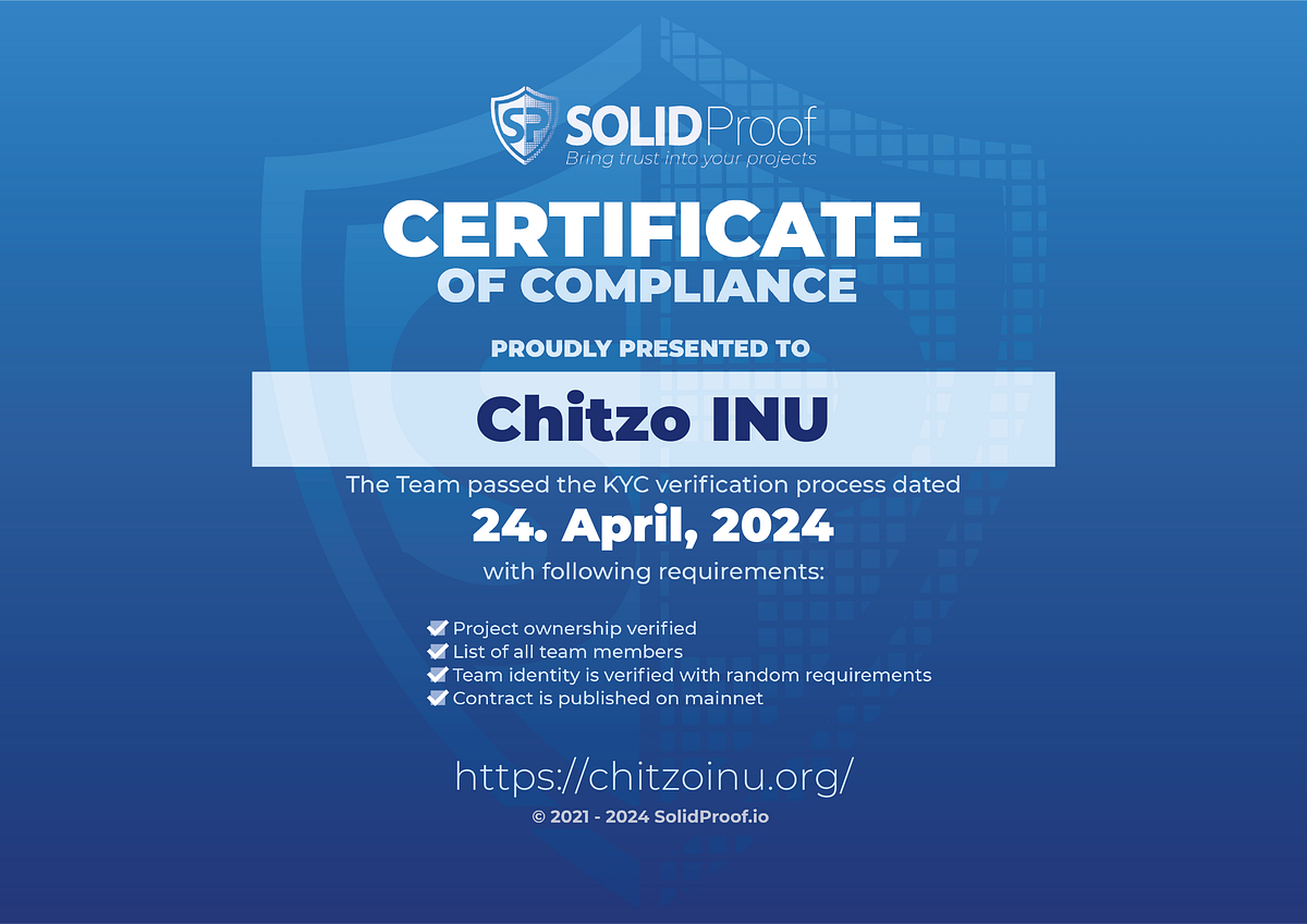 SolidProof Has Successfully Completed the KYC For CHITZO INU Team ...