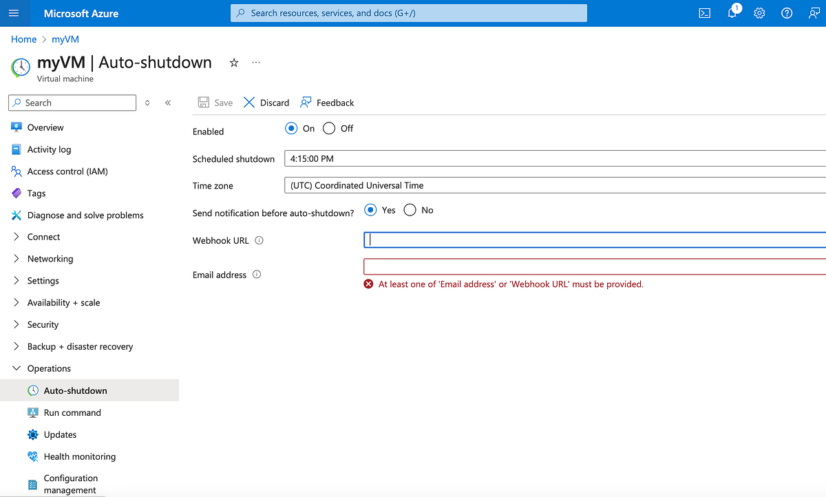 Auto-start and auto-shutdown your Azure VM | by Roaming Roadster | DevOps.dev