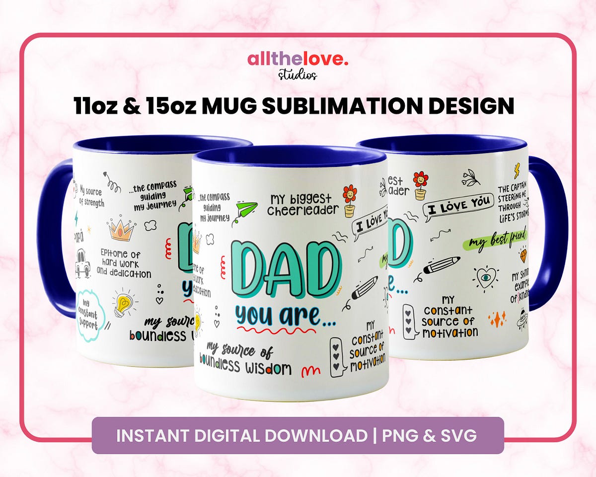 Best Dad Mug Wrap Sublimation Design | Fathers Day Gift | Instant ...
