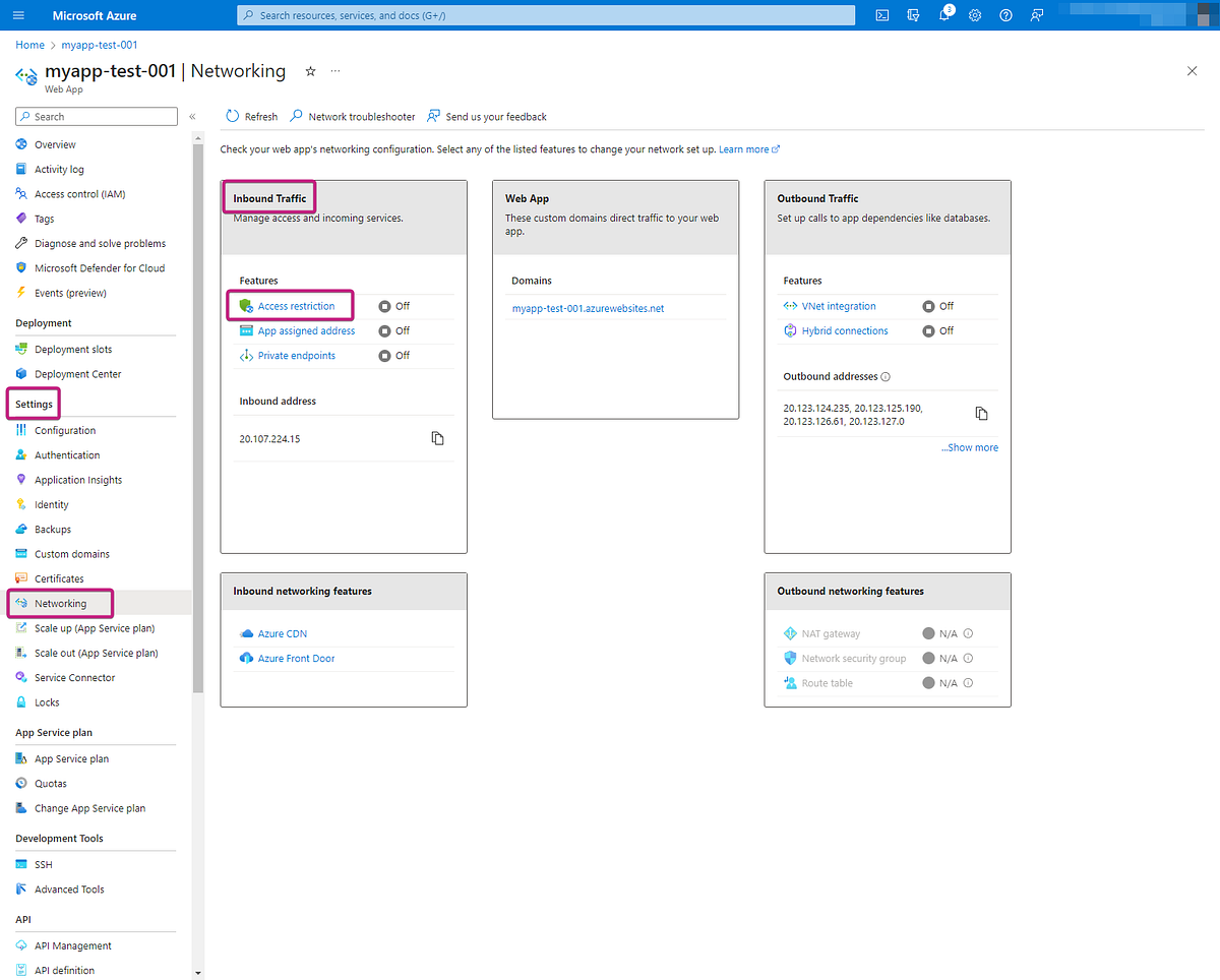 Allow access to Azure App Service only from Azure Front Door | by Omar ...