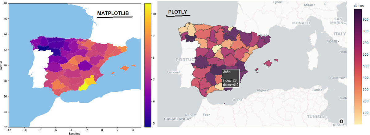 Mapa de España con plotly. Son muchos los tutoriales para la… | by ...