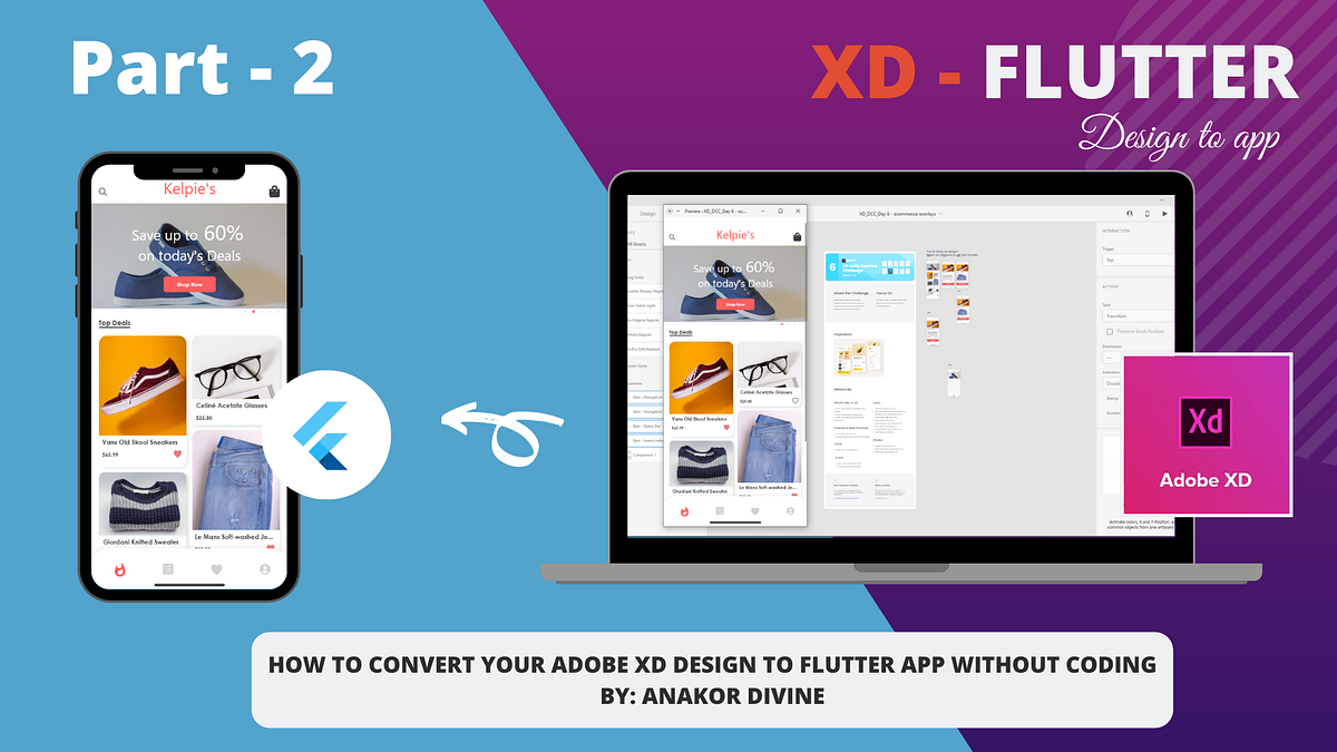 How you can convert your Adobe XD UI design to a full working flutter App without coding. Part 2 ...