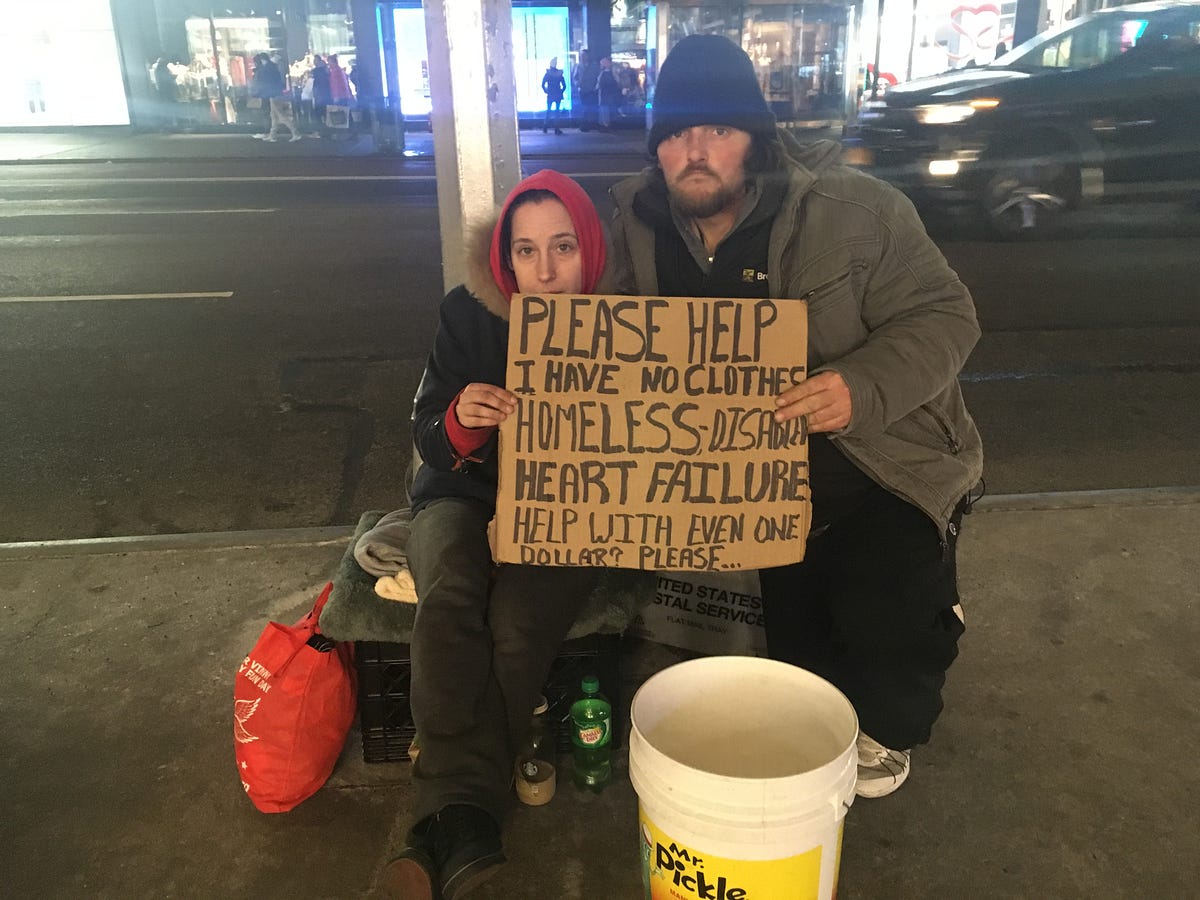 Serious Homeless People Signs