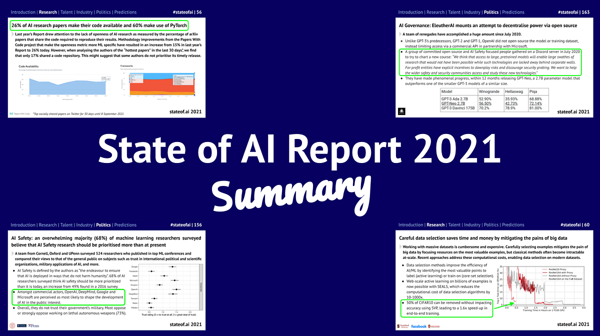 State of AI Report 2021 Summary. There’s a lot going on in the world of ...