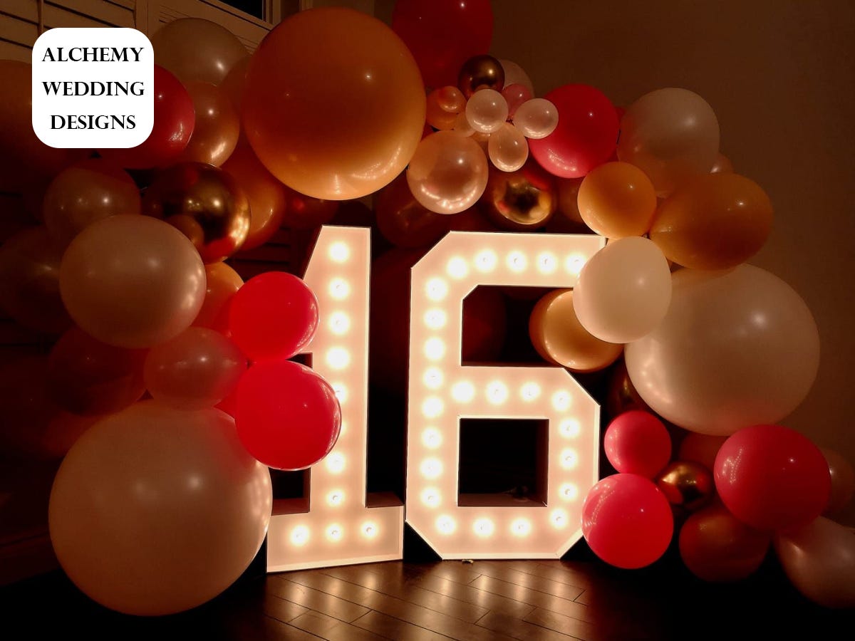 Transform your Sweet 16 marquee light letters celebration into a ...