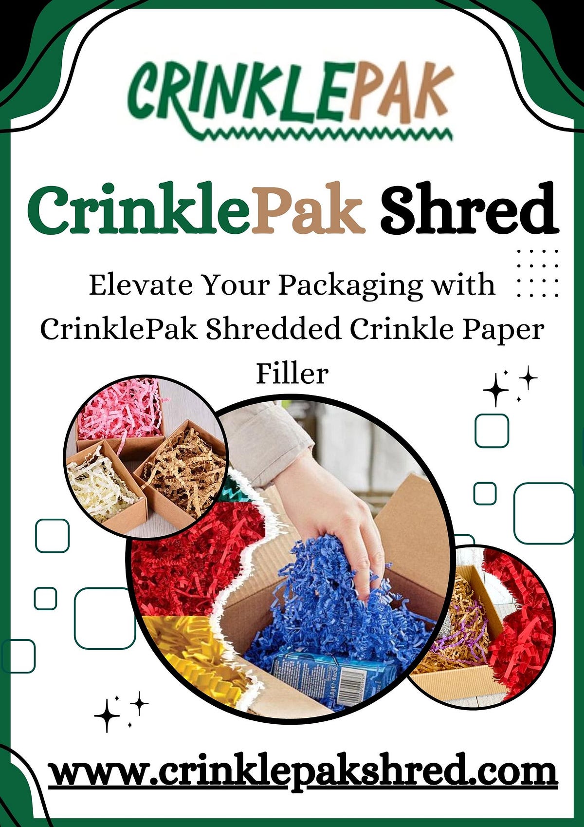Spring-fill Navy Blue Crinkle Paper Shred — CrinklePak Shred ...
