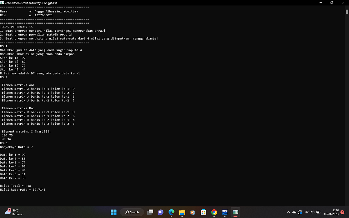 Program Contoh Array 2 Dimensi dengan C++ | by Angga Alhusaini Youztima ...