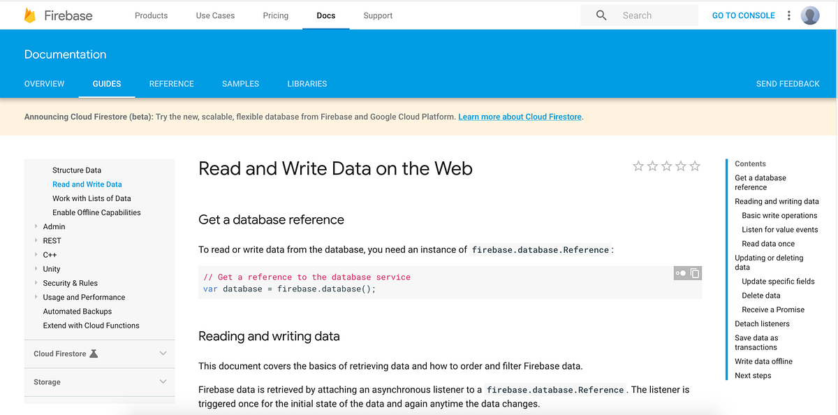 (Firebase) Read and Write Data on the Web | by Teerapong Ponmat | Medium