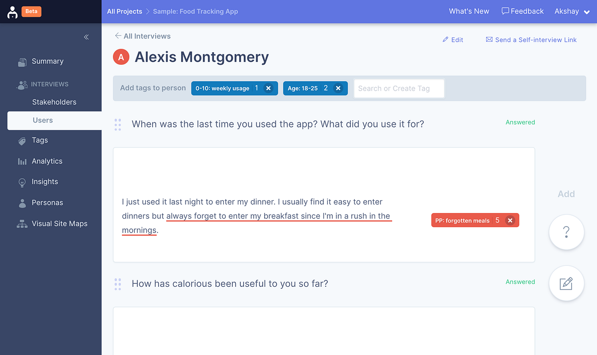 Text analysis of Stakeholder & User Interviews on UserBit | by Shay Anand | UserBit Blog | Medium