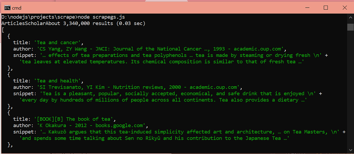 Mengenal Node.js — Scrape Google Scholar (GS) | by Tsaniyah Zahrah | Medium