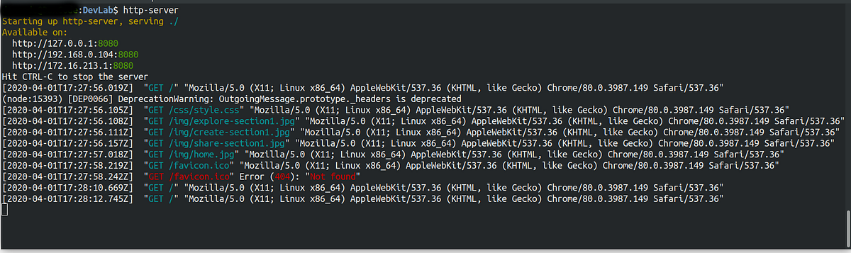 The difference between Node.js Http-server and Python SimpleHTTPServer for any simple Web app ...