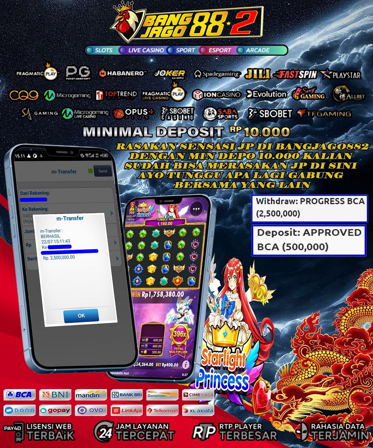 Gemerlapnya Kemenangan! Bukti Maxwin Sebesar Rp. 2.500.000,- di Game Starlight Princess di Situs ...