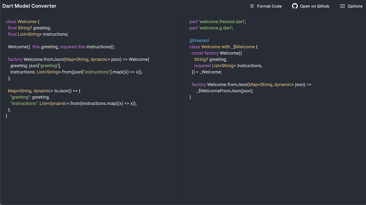 Dart Model Converter — Effortless Conversion Between Freezed, JsonSerializable, and Default Dart ...