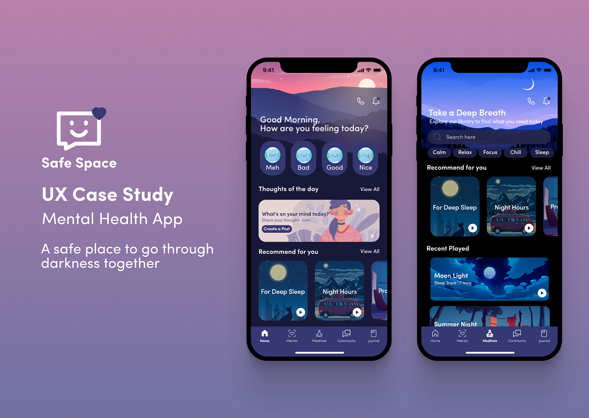 UX Case Study: Safe Space. Safe Space is a mental health app that… | by ...
