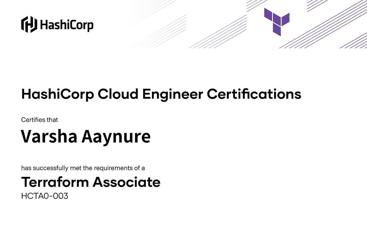 How I Passed The Certification Exam For Terraform Associate 003 By Varsha Aaynure Medium
