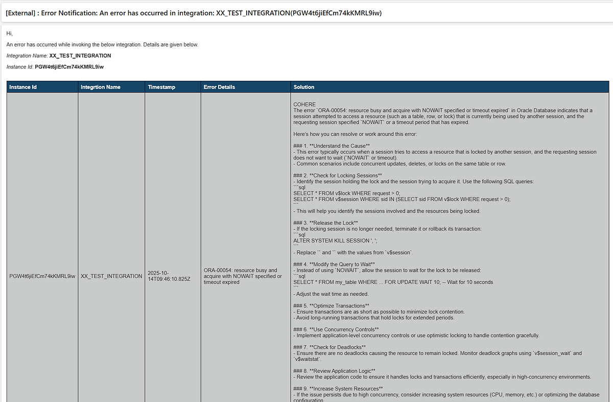 Sharing Possible Solution using GEN AI along with error in OIC | by ...