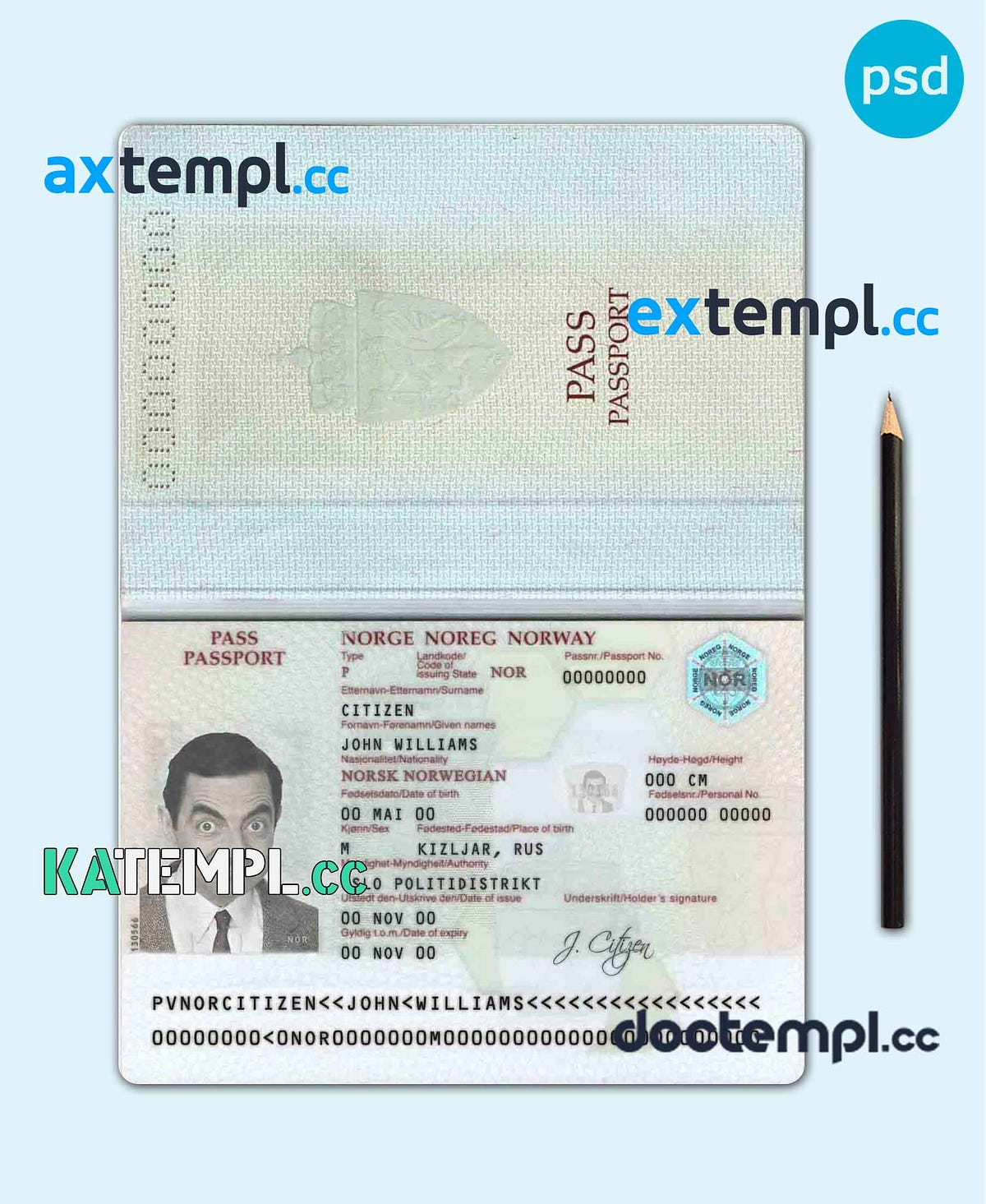 Sample Norway Passport Template In Psd Format Fully Editable Download By Axtempl Medium