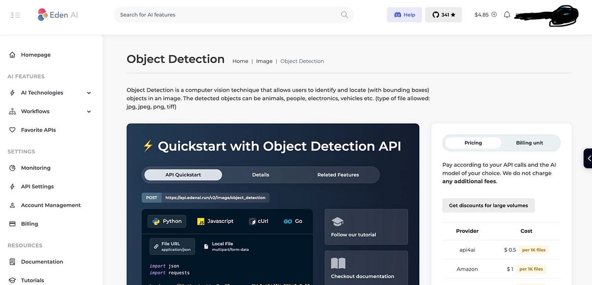 WasteGO — Object detection using Eden AI to identify the image uploaded to S3 (Waste Share App ...