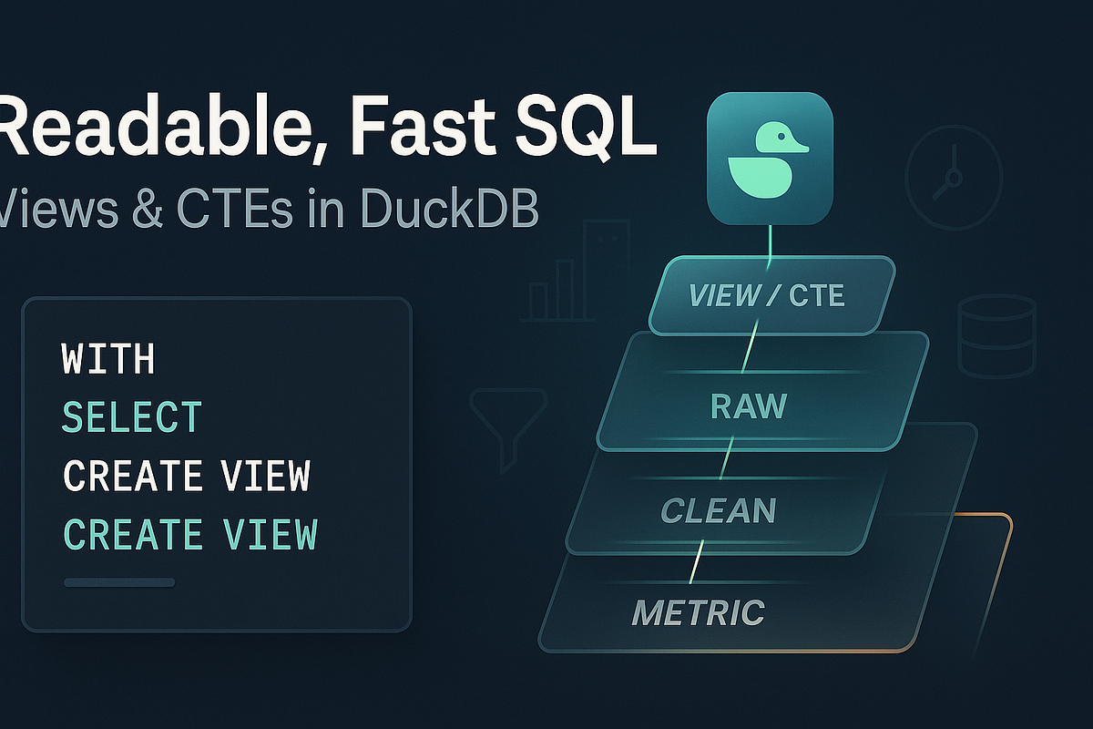 5 DuckDB View + CTE Patterns for Readable, Fast SQL | by Praxen | Medium