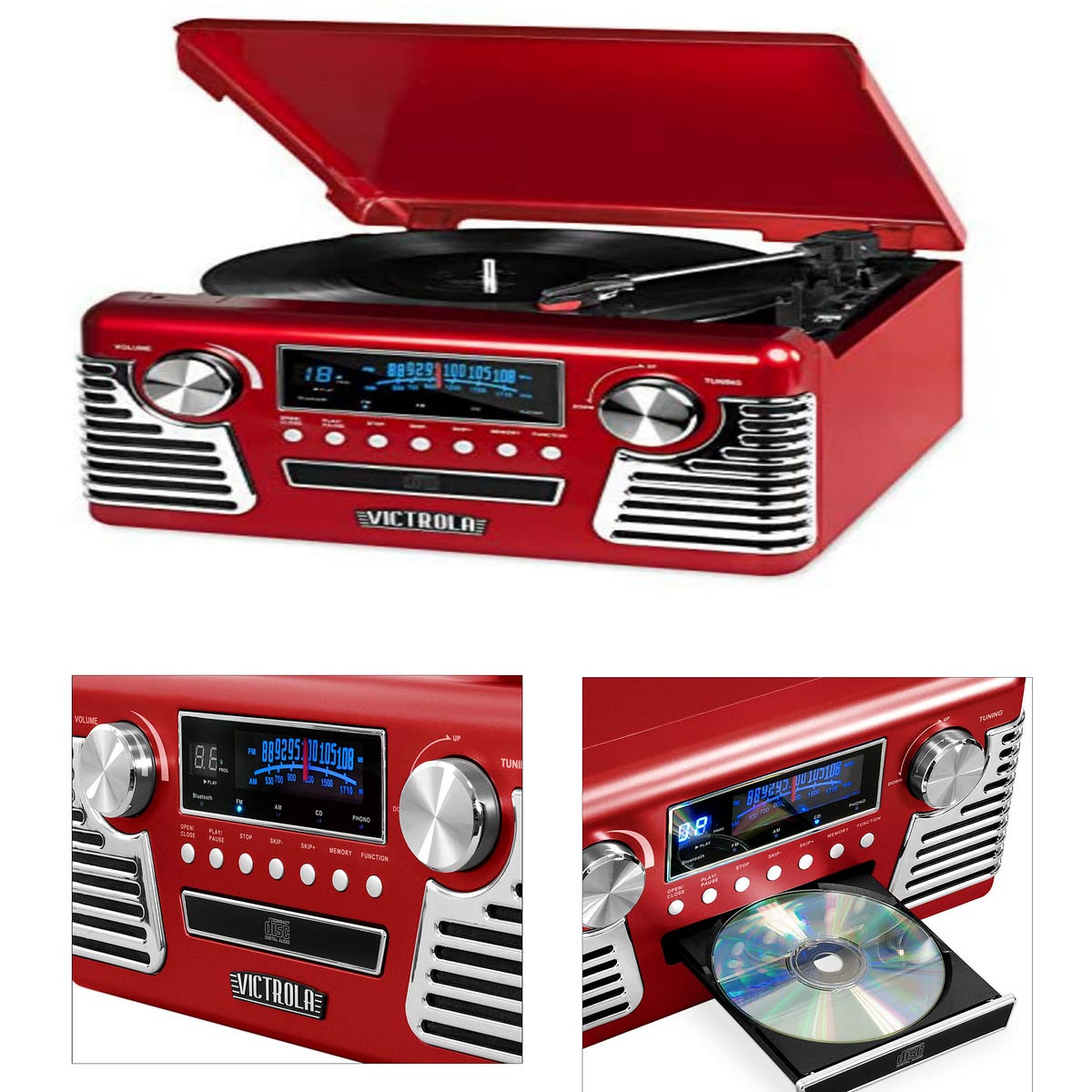 Victrola 50's Retro Bluetooth Record Player & Multimedia Center with ...