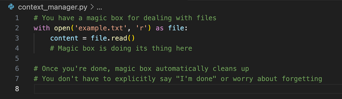 Context Manager In Python In Python “context Manager” Usually By