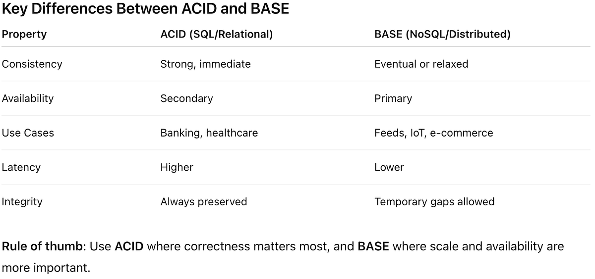 A Practical Guide to Databases, ACID vs BASE, and Modern Cloud Choices | by satyam kumar | Sep ...