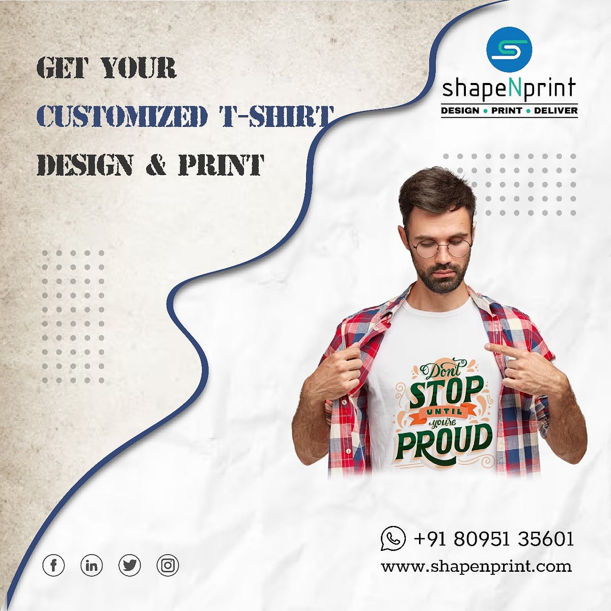 Get Your Customized T-shirt Design & Print - shapeNprint - Medium
