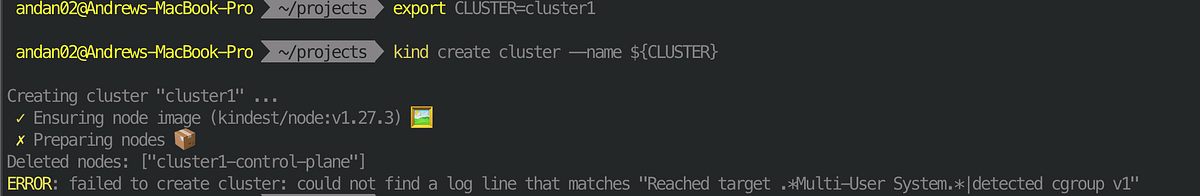 Podman on Apple M1: The dreaded “ERROR: failed to create cluster” issue | by Andy Anderson | Medium
