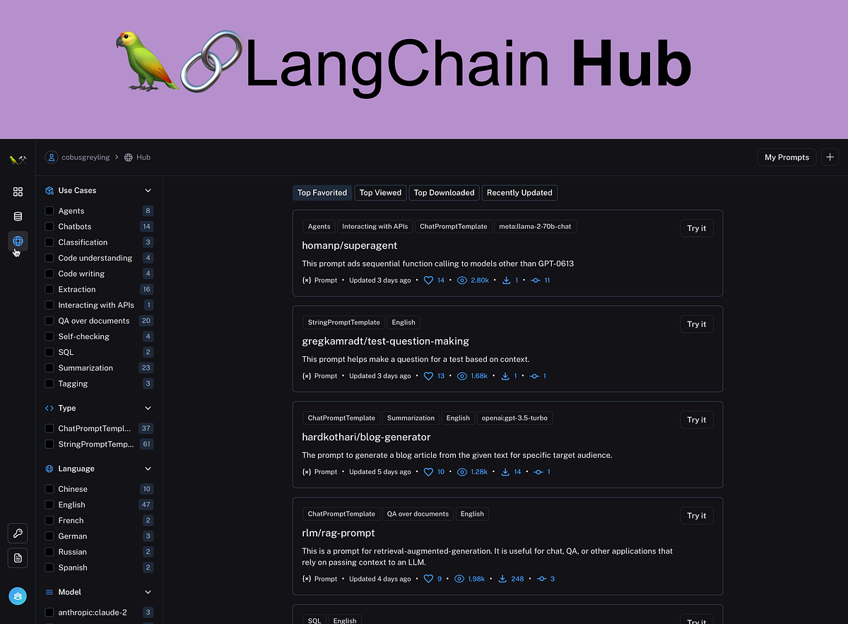 LangChain Hub. A few days ago LangChain launched the… | by Cobus Greyling | Medium