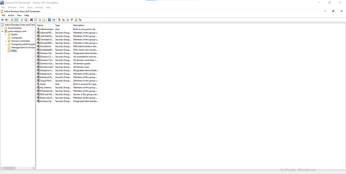 Installing Active Directory Services on Windows Server 2019 and ...