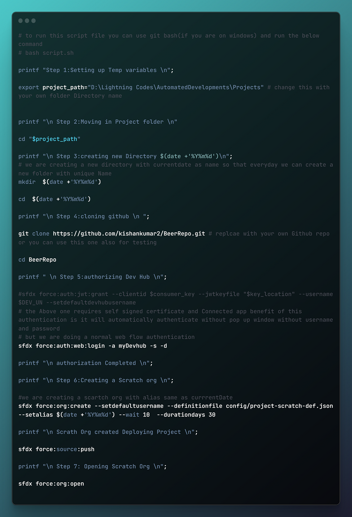 Automating Developer Daily Activity Using SFDX Script | by Kishan Kumar ...