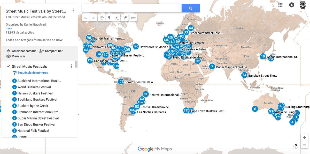 New map shows more than 170 street music festivals around the world ...