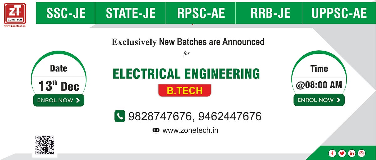 Fresh Offline Batches for Electrical Engineering - ZONE TECH - Medium