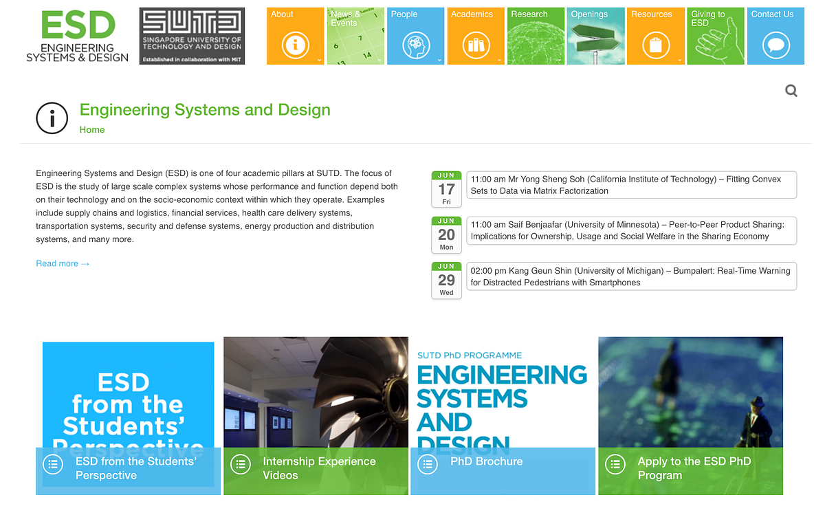 UX Redesign of University website (SUTD ESD) | by Weiman Kow | UX ...
