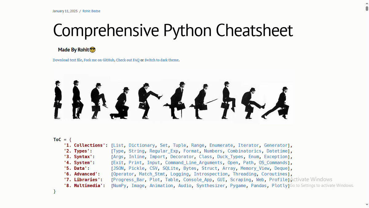 A Python Cheatsheet: The Lifesaver for Every Programmer | by Rohit Bedse | Jan, 2025 | Medium