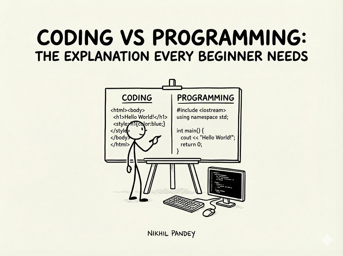 Coding vs Programming: The Explanation Every Beginner Needs | by Nikhil ...
