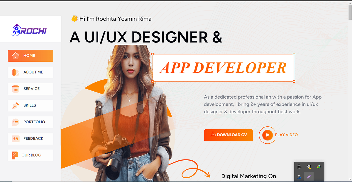 Rochi Personal Resume HTML Template - Ariyan Islam Raj - Medium
