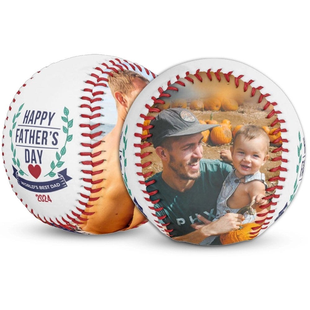 Personalized Photo Baseball | Emblem Design | Father’s Day Baseball ...