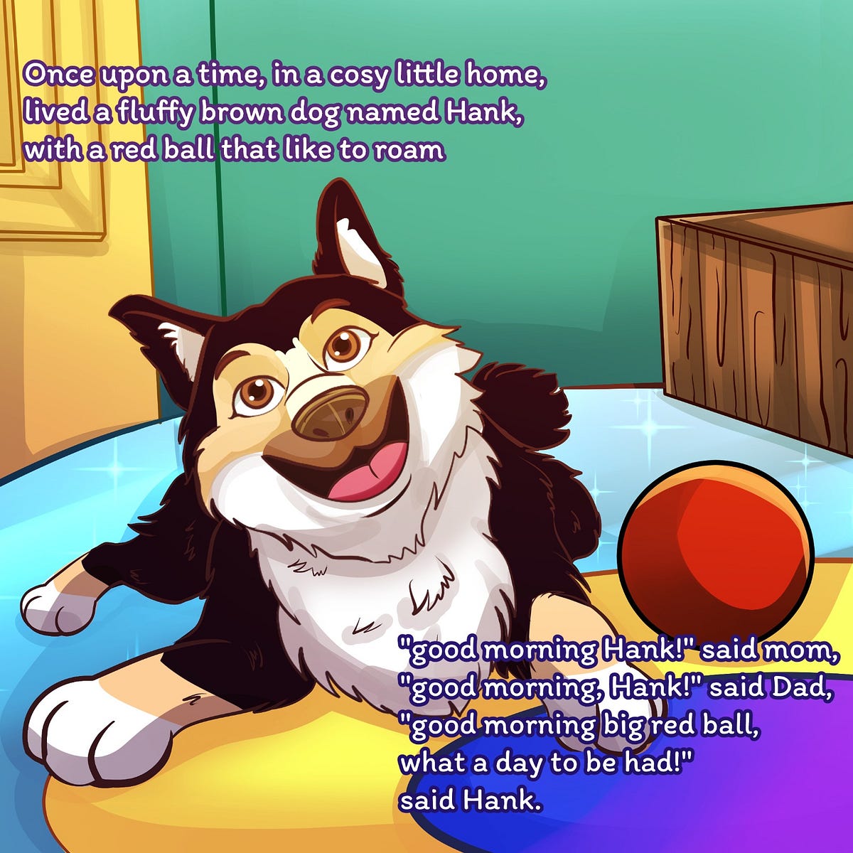 “Hank the Brown Dog and the Red Ball” | by Papergazellestudio | Oct ...