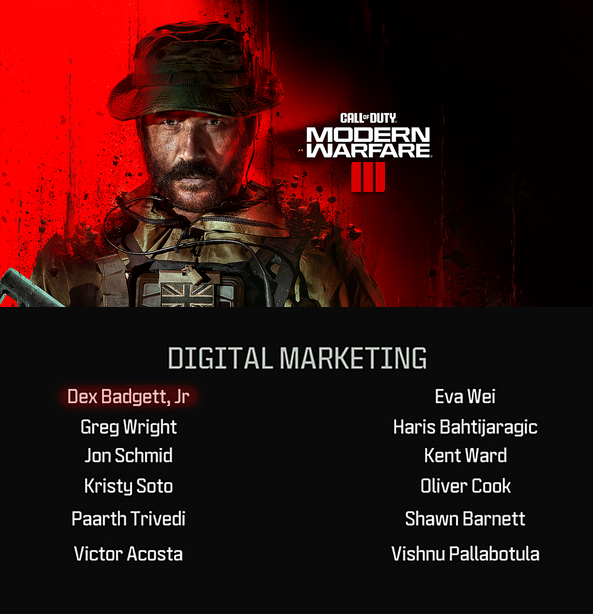 Call of Duty: Modern Warfare III Launch & Credits | Dex Badgett - Dex Badgett - Medium