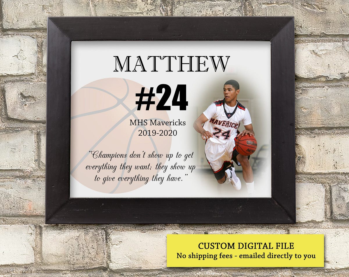 Personalized Printable Gift for Basketball Player Team Gift, Basketball ...
