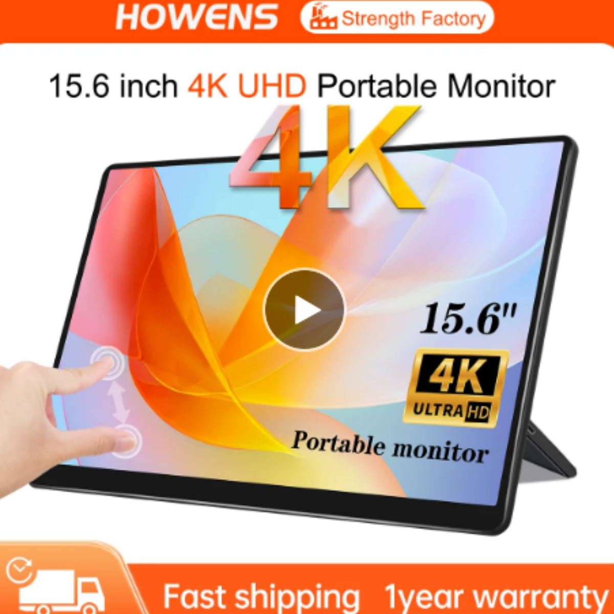 HOWENS 15.6 Inch 4K Portable Monitor IPS 3840x2160 UHD External Screen ...