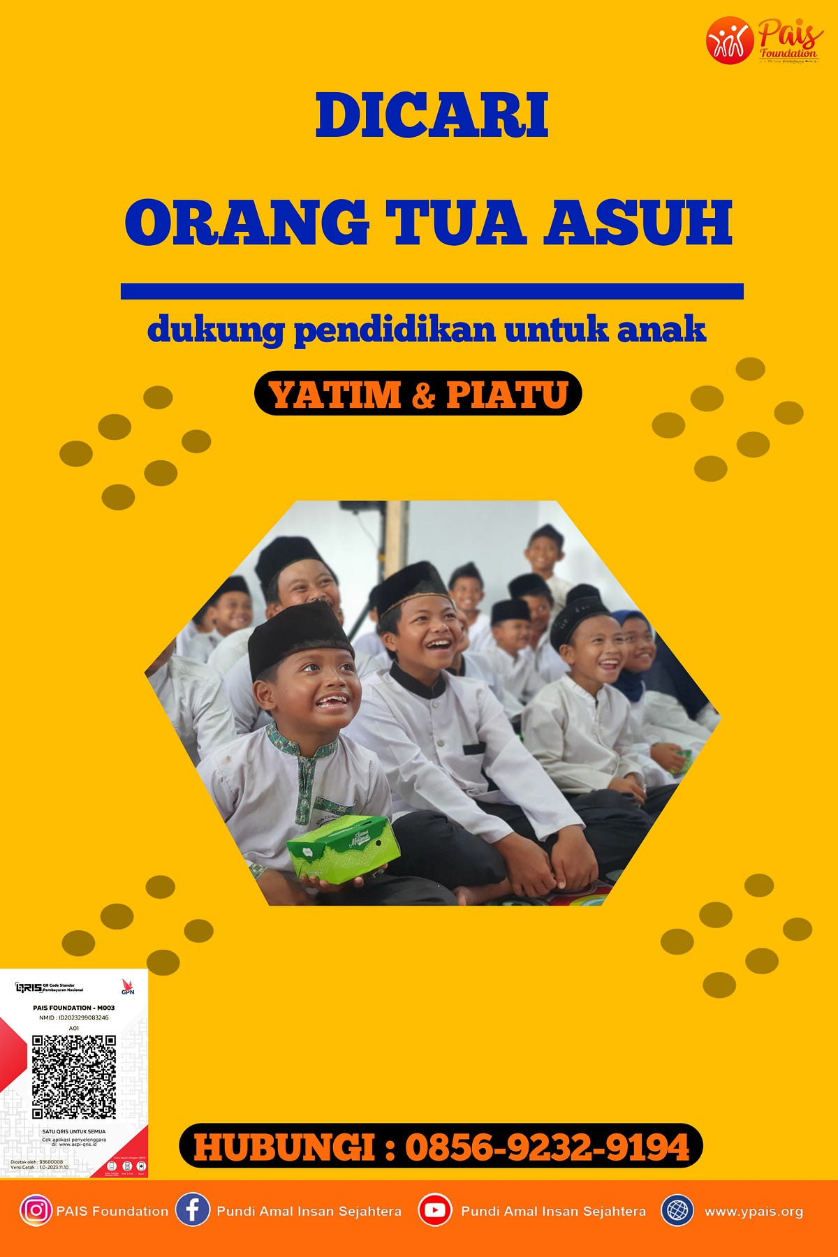 0856-9232-9194 DICARI , Orang Tua Asuh Untuk Yatim dan Piatu Bibiram ...