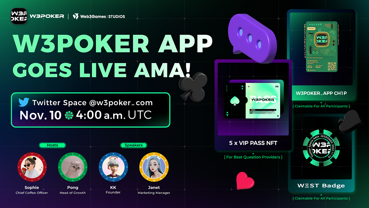 Join our 1st Twitter Space and Win VIP PASS & Community CH1P! | by Web3Games.com Team ...