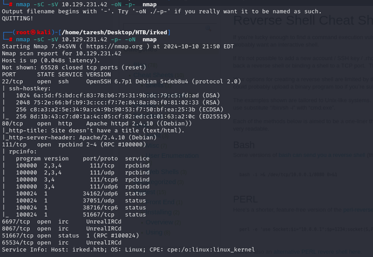 HTB Irked. nmap | by Tareshsharma | Medium