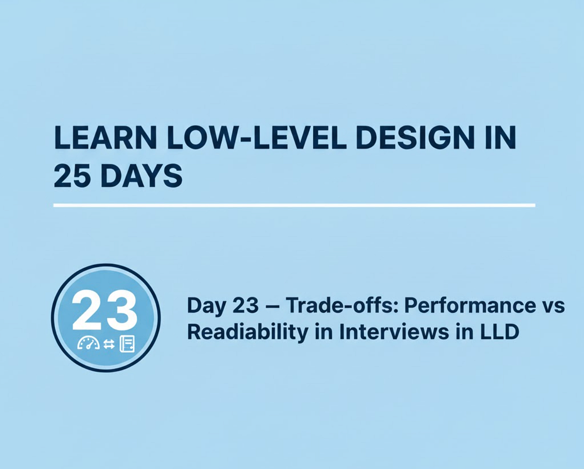 Learn Low-Level Design in 25 Days: Day 23 — Trade-offs: Performance vs Readability in LLD | by ...